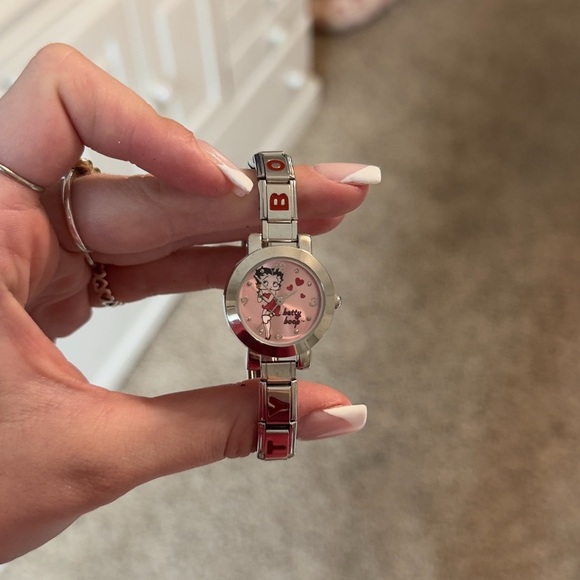 Betty Boop | Accessories | Vintage Betty Boop Silver Stretchy Watch ...